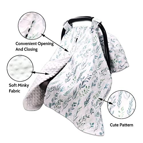 Baby Car Seat Cover & Crib Sheet, Green Leaf