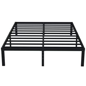 EMODA 14 Inch King Bed Frame No Box Spring Needed, Heavy Duty Metal Platform with Steal Slats, Noise Free, Easy Assembly, Black