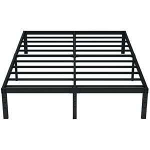 EMODA 14 Inch King Bed Frame No Box Spring Needed, Heavy Duty Metal Platform with Steal Slats, Noise Free, Easy Assembly, Black