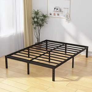 EMODA 14 Inch King Bed Frame No Box Spring Needed, Heavy Duty Metal Platform with Steal Slats, Noise Free, Easy Assembly, Black