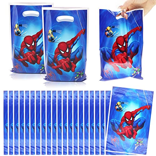 60 Gift Bags Supplies, Kids Party Bags Fillers Fun Party Prefers Birthday Gift Bags School Classroom Rewards for Boys Girls(Spider Blue)