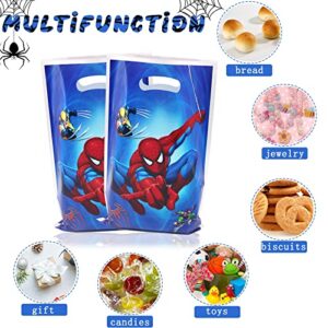 60 Gift Bags Supplies, Kids Party Bags Fillers Fun Party Prefers Birthday Gift Bags School Classroom Rewards for Boys Girls(Spider Blue)