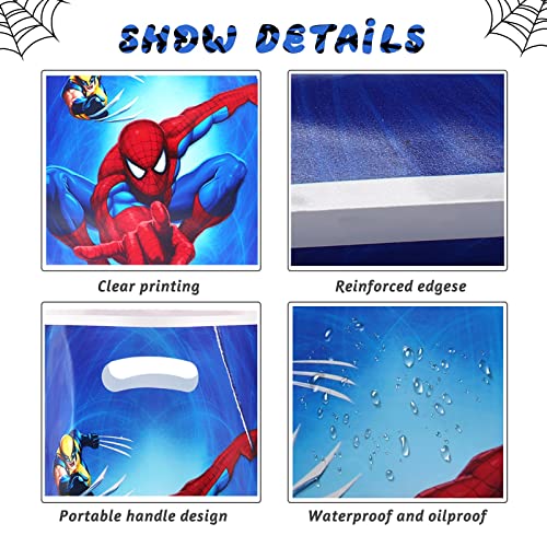 60 Gift Bags Supplies, Kids Party Bags Fillers Fun Party Prefers Birthday Gift Bags School Classroom Rewards for Boys Girls(Spider Blue)