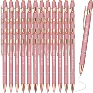 48 pcs christian ballpoint pens inspirational pens bible pens novelty pens bulk pens metal stylus pens motivational pens for women teacher office black ink (rose gold, ladies style)