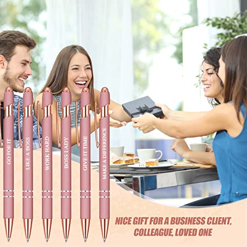 48 Pcs Christian Ballpoint Pens Inspirational Pens Bible Pens Novelty Pens Bulk Pens Metal Stylus Pens Motivational Pens for Women Teacher Office Black Ink (Rose Gold, Ladies Style)