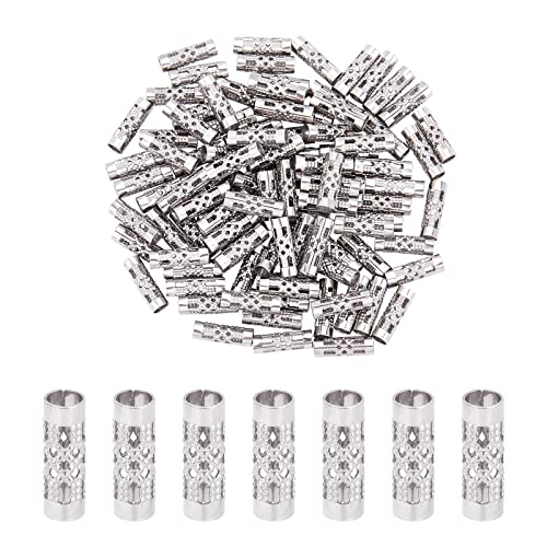 UNICRAFTALE About 100pcs Stainless Steel Tube Beads 4mm in Diameter Long Hollow Tube Slide for European Charm Column Beads Loose Beads Spacer Beads Hollow Spacer Beads for DIY Craft Jewelry Making