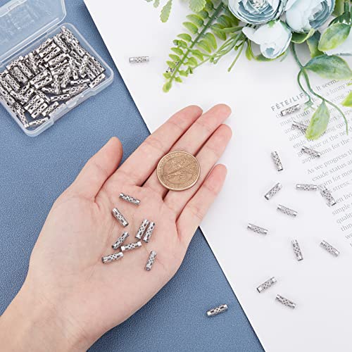 UNICRAFTALE About 100pcs Stainless Steel Tube Beads 4mm in Diameter Long Hollow Tube Slide for European Charm Column Beads Loose Beads Spacer Beads Hollow Spacer Beads for DIY Craft Jewelry Making