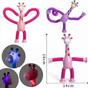 Bilukmi 2023 New 4 PCS Telescopic Suction Cup Giraffe Toy, Telescopic Suction Cup Giraffe Toy,Telescopic Suction Cup Giraffe Toy, Decompress Educational Sensory Toy