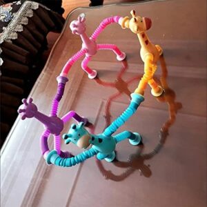 Bilukmi 2023 New 4 PCS Telescopic Suction Cup Giraffe Toy, Telescopic Suction Cup Giraffe Toy,Telescopic Suction Cup Giraffe Toy, Decompress Educational Sensory Toy