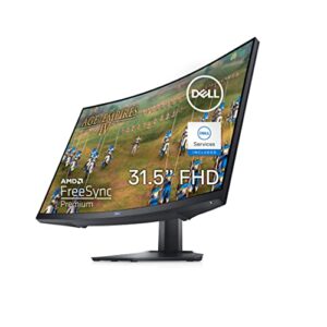 dell s3222hg 32-inch 165hz curved gaming monitor - full hd (1920 x 1080) display, 1800r curvature, amd freesync, 4ms grey-to-grey response time (super fast mode), 16.7 million colors - black