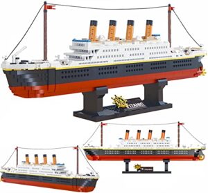 bidiutoy titanic model building blocks set, ideal collection decoration educational toys architecture model ship building kit, gift for adults& kids (1288pcs)