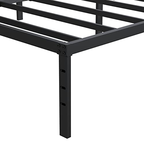 Maenizi King Size Bed Frame No Box Spring Needed, 14 Inch Heavy Duty King Platform Bed Frame Support Up to 3000 lbs, Easy Assembly, Noise Free, Black