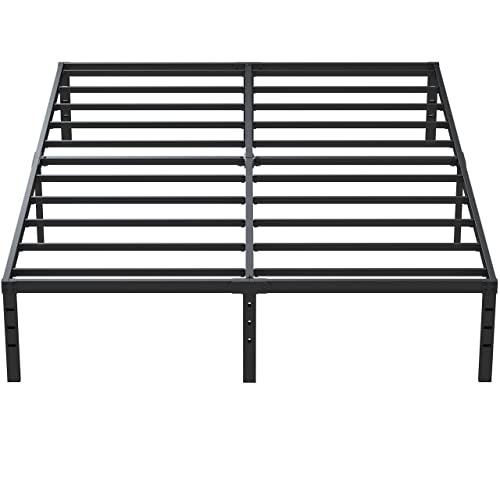 Maenizi King Size Bed Frame No Box Spring Needed, 14 Inch Heavy Duty King Platform Bed Frame Support Up to 3000 lbs, Easy Assembly, Noise Free, Black