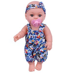 kids toys 12 inch reborn baby dolls for 2-5 year old realistic girl doll soft vinyl body educational toys room decor hug sleep birthday gifts cute stuff sensory toys photography props (blue)