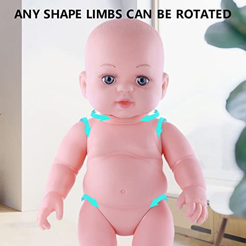 Kids Toys 12 Inch Reborn Baby Dolls for 2-5 Year Old Realistic Girl Doll Soft Vinyl Body Educational Toys Room Decor Hug Sleep Birthday Gifts Cute Stuff Sensory Toys Photography Props (Blue)