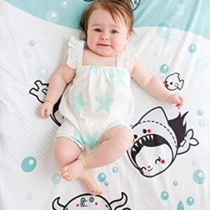 Rookie Humans 100% Cotton Sateen Fitted Crib Sheet: Dive in, Modern Nursery, Use as a Photo Background for Your Baby Pictures. Standard Crib Size (52 x 28 inches)