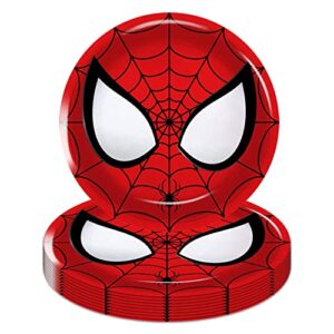 gkszajo 32 pcs spider party plates, disposable paper plate, spider hero birthday party supplies, 7 inches