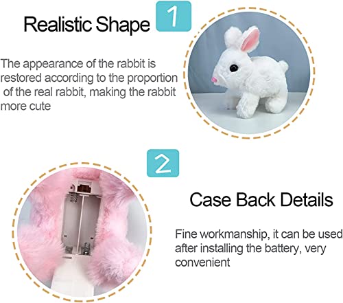 Rowlinnsky Interactive Bunny Toys for Kids, Bunny Toys Educational Interactive Toys Bunnies Can Walk and Talk, Interactive Bunny Toys for Kids, Plush Stuffed for Children Kids Gift (1pc pink)