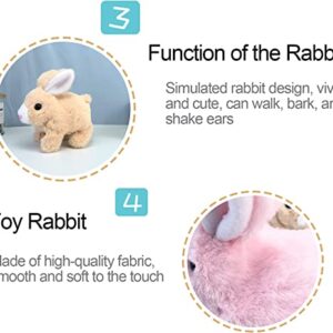 Rowlinnsky Interactive Bunny Toys for Kids, Bunny Toys Educational Interactive Toys Bunnies Can Walk and Talk, Interactive Bunny Toys for Kids, Plush Stuffed for Children Kids Gift (1pc pink)