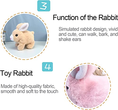 Rowlinnsky Interactive Bunny Toys for Kids, Bunny Toys Educational Interactive Toys Bunnies Can Walk and Talk, Interactive Bunny Toys for Kids, Plush Stuffed for Children Kids Gift (1pc pink)