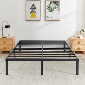 vecelo 14" full metal platform bed frame,heavy duty steel slat/easy assembly mattress foundation/no box spring needed