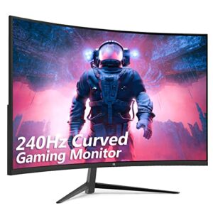 z-edge ug32p 32-inch curved gaming monitor 16:9 1920x1080 240hz 1ms frameless led gaming monitor, amd freesync premium display port hdmi built-in speakers