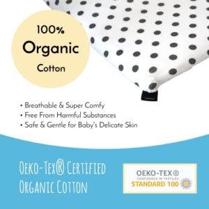 Guava Lotus Travel Crib Sheets (3 Pack) - 100% Organic Cotton Crib Sheets, Oeko-TEX Fitted Crib Sheets (for The New 4 Tab Mattress Version ONLY)