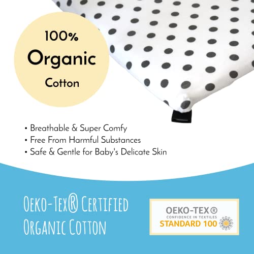 Guava Lotus Travel Crib Sheets (3 Pack) - 100% Organic Cotton Crib Sheets, Oeko-TEX Fitted Crib Sheets (for The New 4 Tab Mattress Version ONLY)