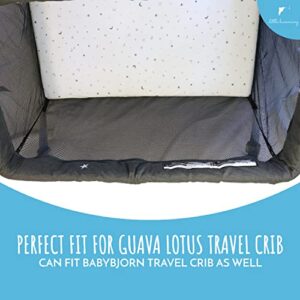 Guava Lotus Travel Crib Sheets (3 Pack) - 100% Organic Cotton Crib Sheets, Oeko-TEX Fitted Crib Sheets (for The New 4 Tab Mattress Version ONLY)