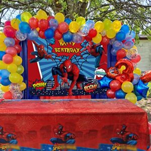 2pc Spider Themed Birthday Party Decorations,Plastic Tablecloth Hero Party Table Covers for Superhero Kids Birthday Party Supplies, 70 inches x 42 inches