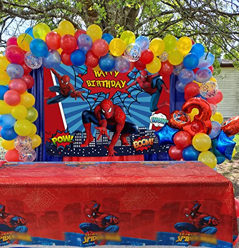 2pc Spider Themed Birthday Party Decorations,Plastic Tablecloth Hero Party Table Covers for Superhero Kids Birthday Party Supplies, 70 inches x 42 inches