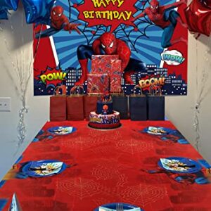 2pc Spider Themed Birthday Party Decorations,Plastic Tablecloth Hero Party Table Covers for Superhero Kids Birthday Party Supplies, 70 inches x 42 inches