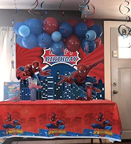 2pc Spider Themed Birthday Party Decorations,Plastic Tablecloth Hero Party Table Covers for Superhero Kids Birthday Party Supplies, 70 inches x 42 inches