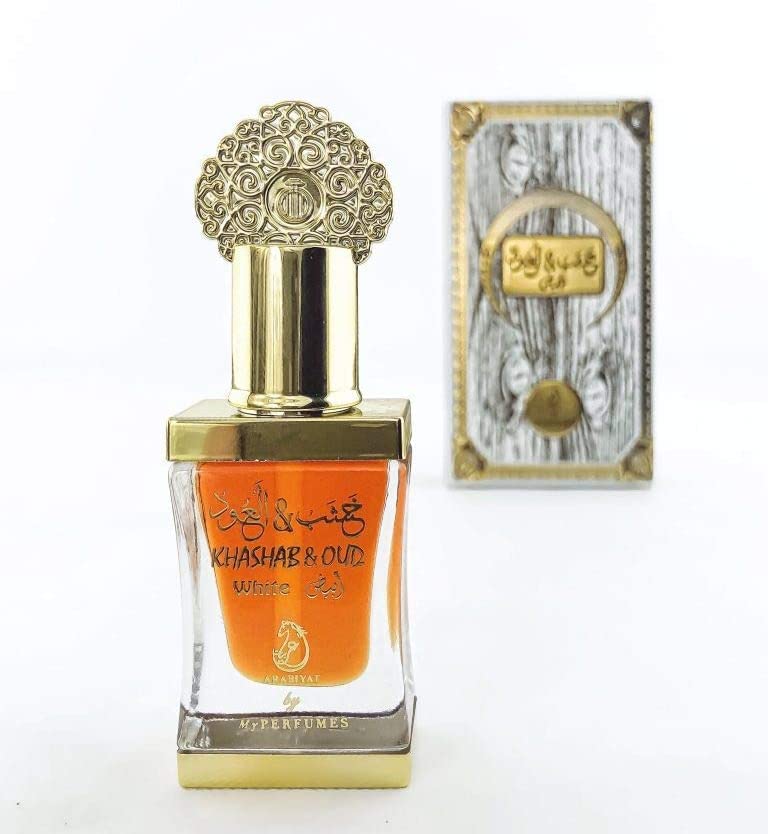 KHASHAB & OUD WHITE from ARABIYAT, Non Alcoholic Concentrated Perfume Oil or Attar for Unisex, 12 ml