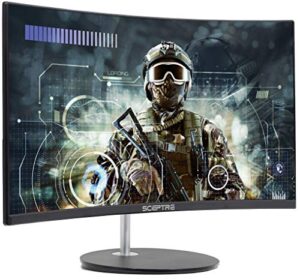 sceptre curved 24" 75hz professional led monitor 1080p 98% srgb hdmi vga build-in speakers, machine black 2021