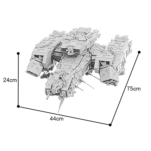 MOC-9803 Alien Commercial Spaceship Nostromo Spaceship Building Blocks,Small Particle Blocks MOC Set,Simulation Model,Compatible with L-e-g-o (9213PCS), 75 X 44 X 24.5cm