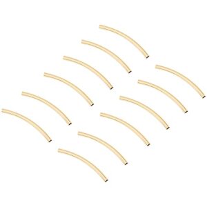 ph pandahall 14k gold tube beads 30pcs noodle tube spacer beads 30mm long tube beads brass beads twist curved spacer beads for memory wire necklace bracelet jewelry making