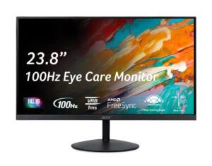 acer sb242y ebi 23.8" full hd (1920 x 1080) ips zero-frame gaming office monitor | amd freesync technology | ultra-thin stylish design | 100hz | 1ms (vrb) | low blue light | tilt | hdmi & vga ports