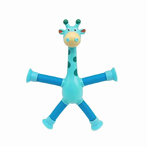 Pop Tube Fidget Toy, Giraffe Tube Toy, Telescopic Suction Cup Tube Giraffe Toy, Cartoon Telescopic Pipe Giraffe, Giraffe Toy Educational, Cartoon Puzzle Parent-Child Interactive Toy (24PC Multicolor)