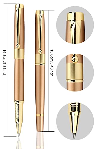 1314 Free Engraving pen Personalized custom pens Roller Ballpen, rose gold Ballpoint pen, Ball pen, Medium Refill Pen Black Ink, Custom Gifts for Men, Women, Classy Gift Box (rose gold Style 1)