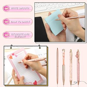 KINBOM Ballpoint Pen Set, 8pcs Metal Cute Pens for Women, Crystal Diamond Pen for Office Desk Writing Supplies (Rose Gold)