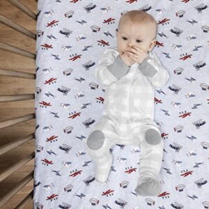 Sky Traveler Deluxe Flannel Fitted Crib Sheet