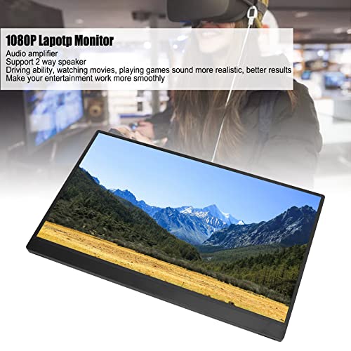 Akozon 15.6inch Gaming Monitor, IPS Touch Screen Monitor 1080P 16:9 Screen Ratio Support Same Screen Display HDR Lapot Monitor