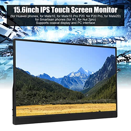 Akozon 15.6inch Gaming Monitor, IPS Touch Screen Monitor 1080P 16:9 Screen Ratio Support Same Screen Display HDR Lapot Monitor