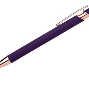 Rose Gold Rubberized Soft Touch | Rose Gold Colors | Ballpoint Pen with Stylus Tip a stylish, premium metal pen, black ink, medium point (Blue, 7 Pack)