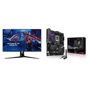 asus rog swift pg329q 32” gaming monitor, 1440p wqhd, g-sync compatible, extreme low motion blur sync, displayhdr 600, black & rog strix z790-e gaming wifi 6e lga 1700 atx gaming motherboard