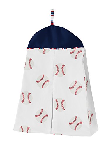 Sweet Jojo Designs Red, White and Blue Baseball Patch Sports Baby Boy Crib Bedding Set - 11 Pieces - Grey Patchwork Stripe