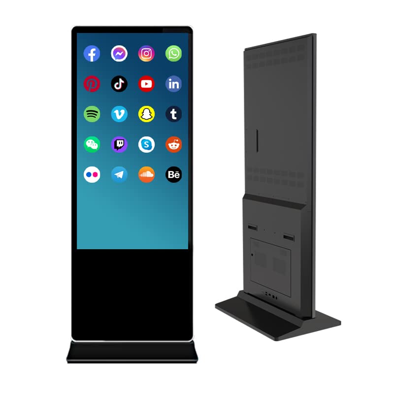 Android System Touch Screen Digital Signage Kiosk 50 inch Floor Standing LCD Advertising Player, UHD WiFi Remote Control