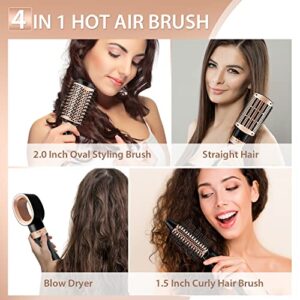 Nicebay Hair Dryer Brush Blow Dryer Brush in One,Round Blow Dry Brush for Blow Drying, One Step Blow Out Hot Air Brush,3 Temperature, Negative Ion,4 in 1 Detachable Blowout Brush Hair Dryer for Women