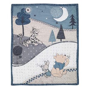 Lambs & Ivy Forever Pooh 3Piece Baby Crib Bedding Set, Blue